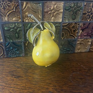 Vintage Enamel Yellow Pear Pin, Vintage Pear Brooch, Enameled Pear Pin ...