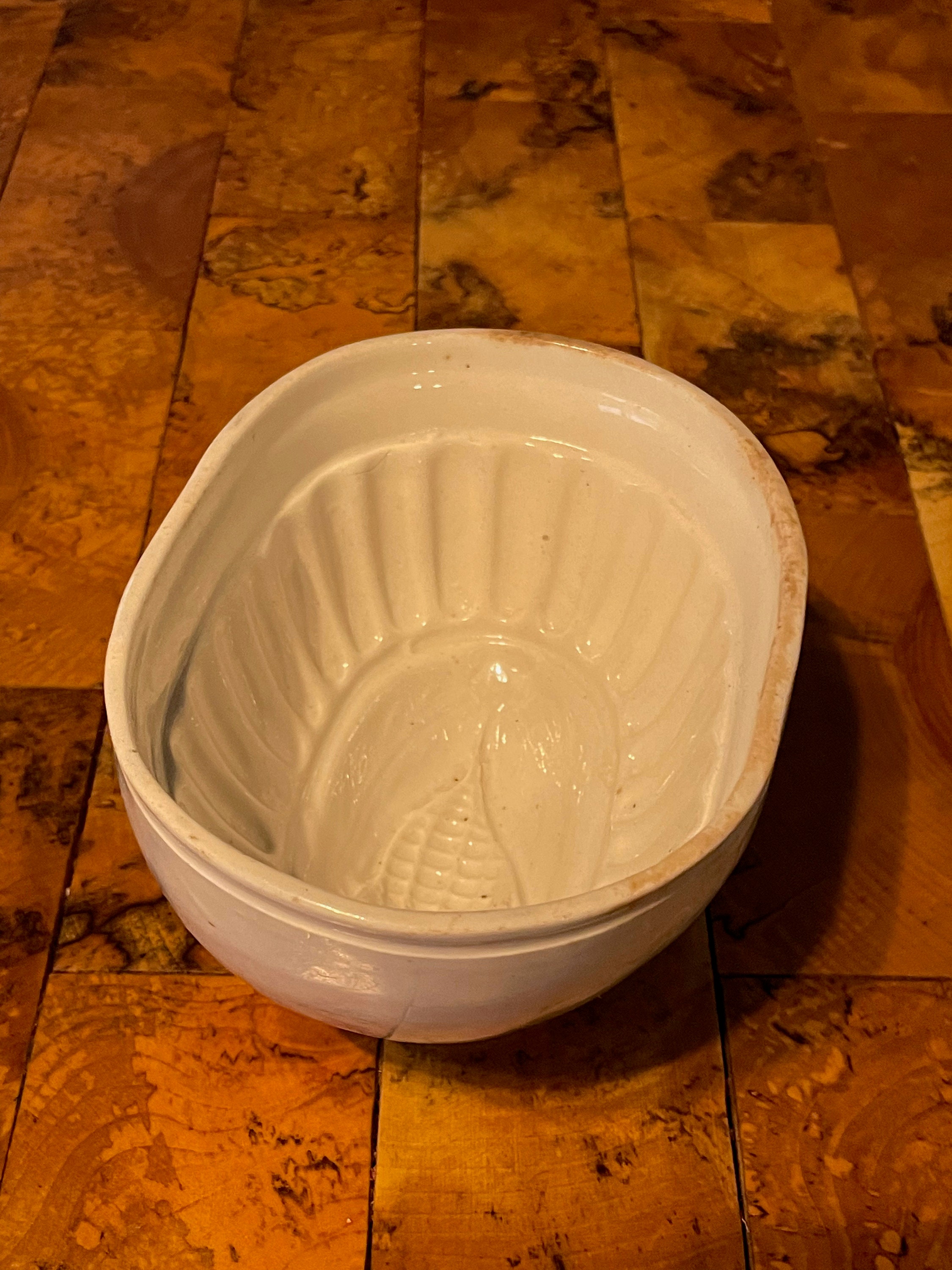 Antique Ceramic Corn Cob Mold, Butter Mold, Pudding Mold, Antique Food ...