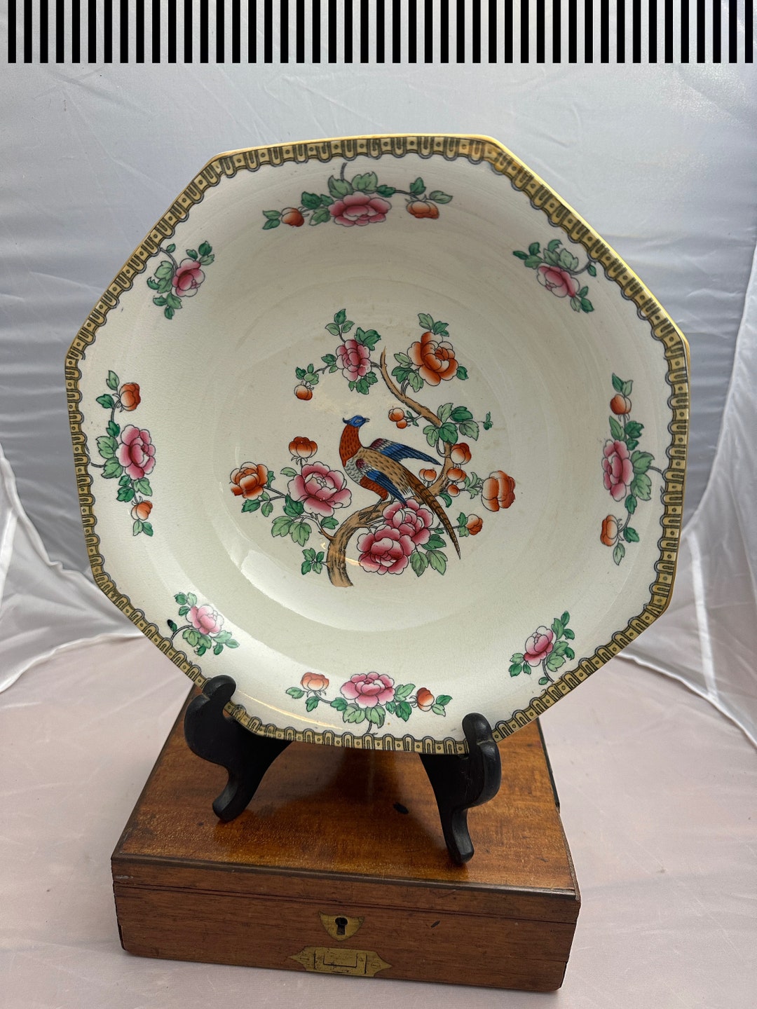 10" Octagonal Vegetable Bowl F. Winkel WHIELDON WARE PHEASANT, - Etsy