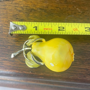 Vintage Enamel Yellow Pear Pin, Vintage Pear Brooch, Enameled Pear Pin ...