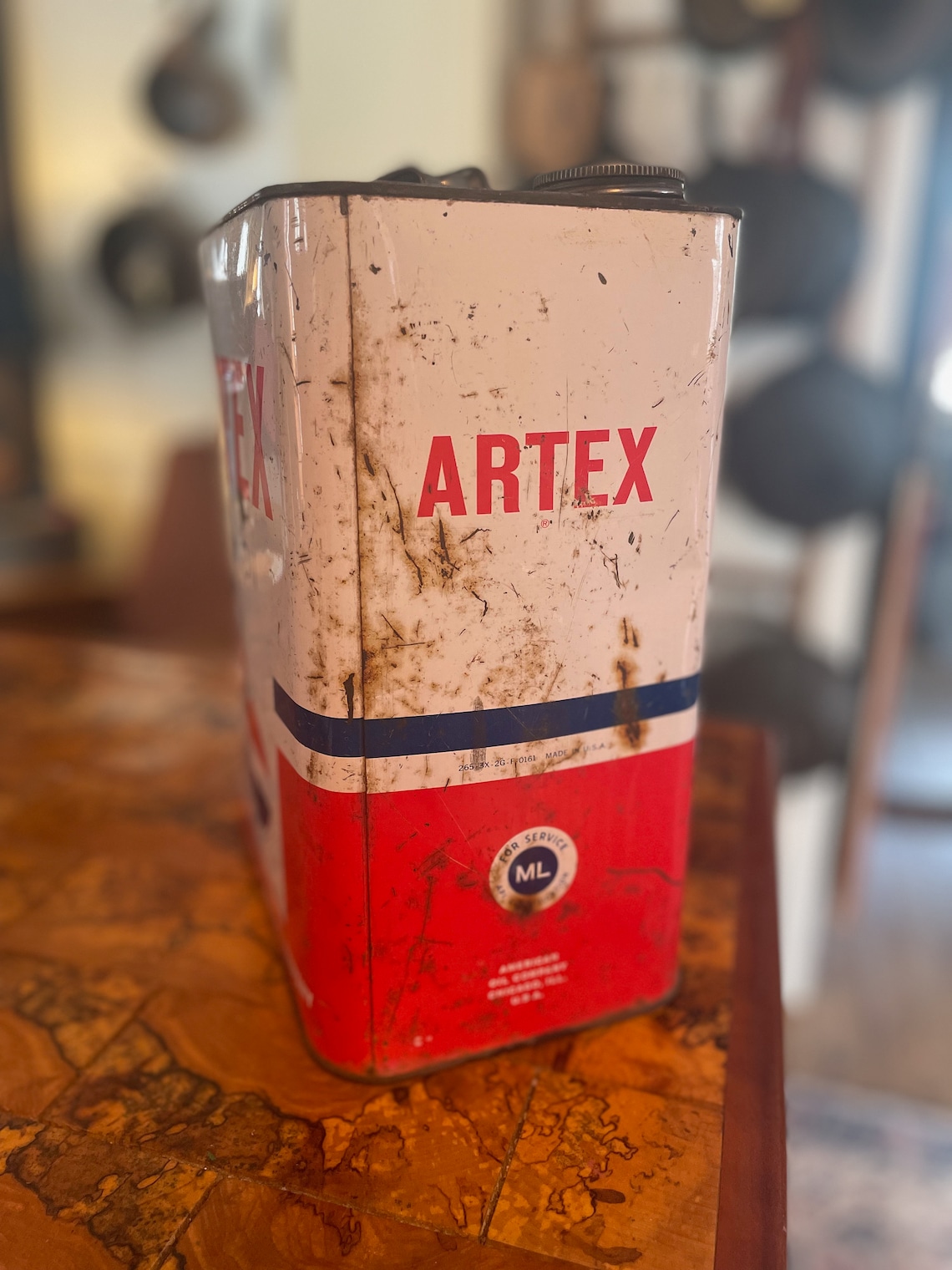 Vintage ARTEX Motor Oil Can 2 Gallon Antique Oil Can Artex - Etsy