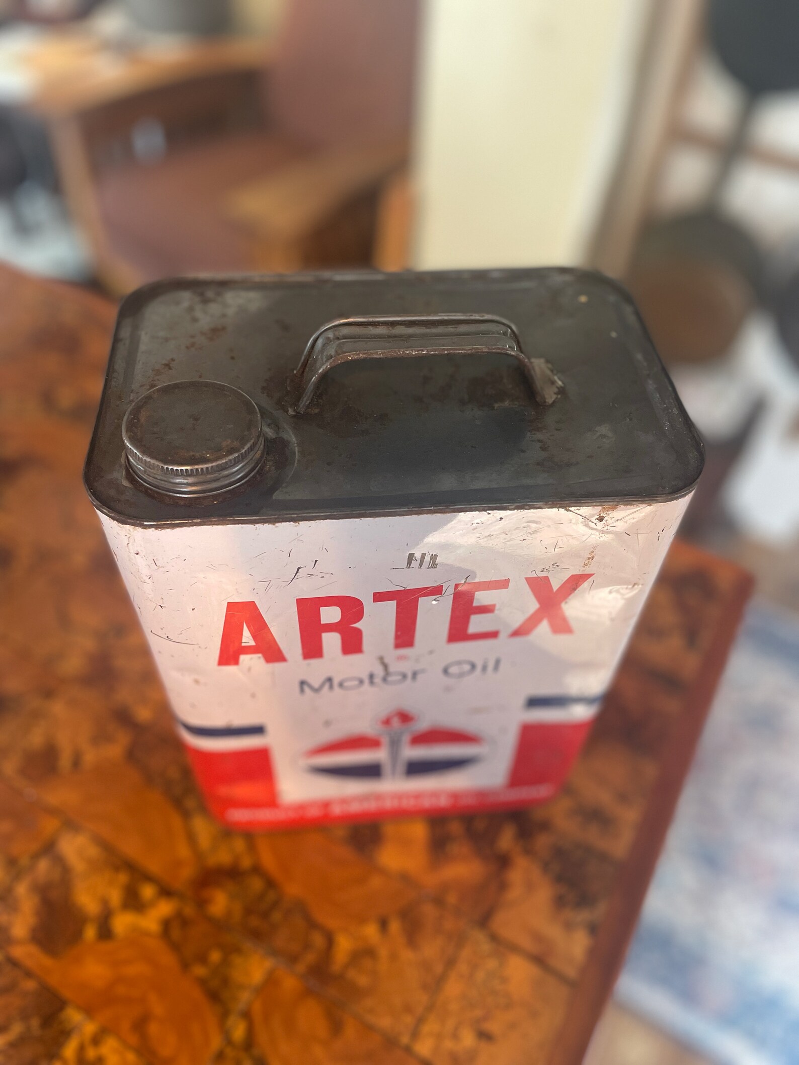 Vintage ARTEX Motor Oil Can 2 Gallon Antique Oil Can Artex - Etsy