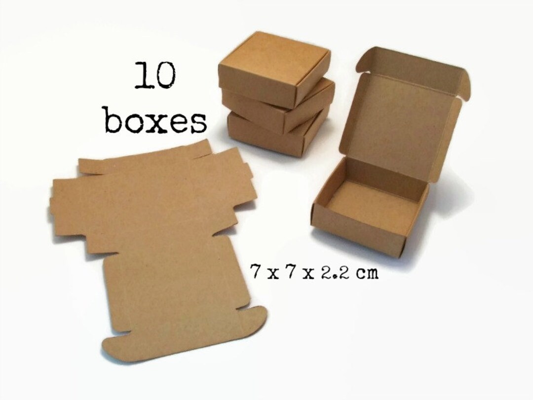 10x KRAFT BOXES 7x7 Cm paper Box, Wedding Favor Box, Jewelry Box, Gift ...
