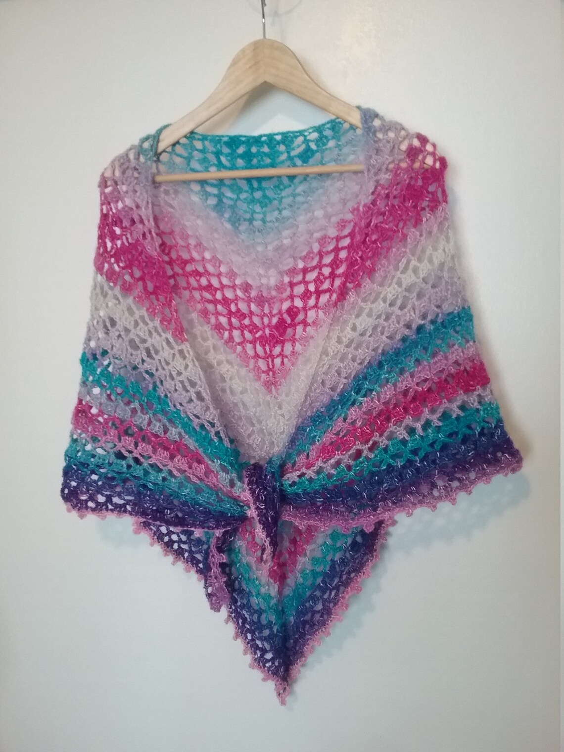 Soft Summer Shawl Beautiful Handmade Crochet Triangle Shawl | Etsy