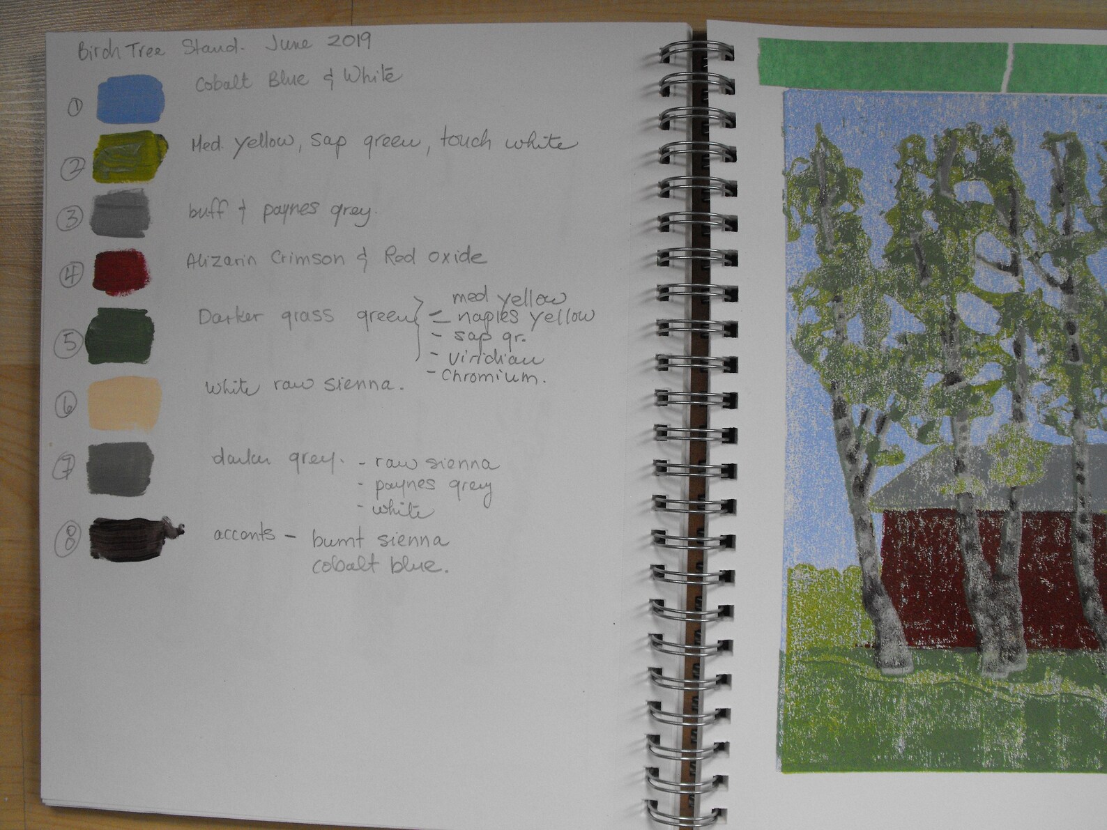 Birch Tree Stand Red Garage Original Linocut Block Print 9 - Etsy