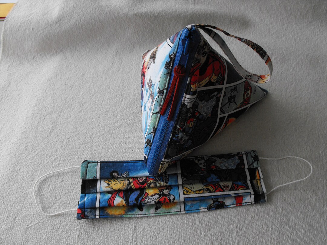 Hand Sewn Cotton Pyramid Pouch, Triangle Pouch, Zipper Pouch, Makeup ...