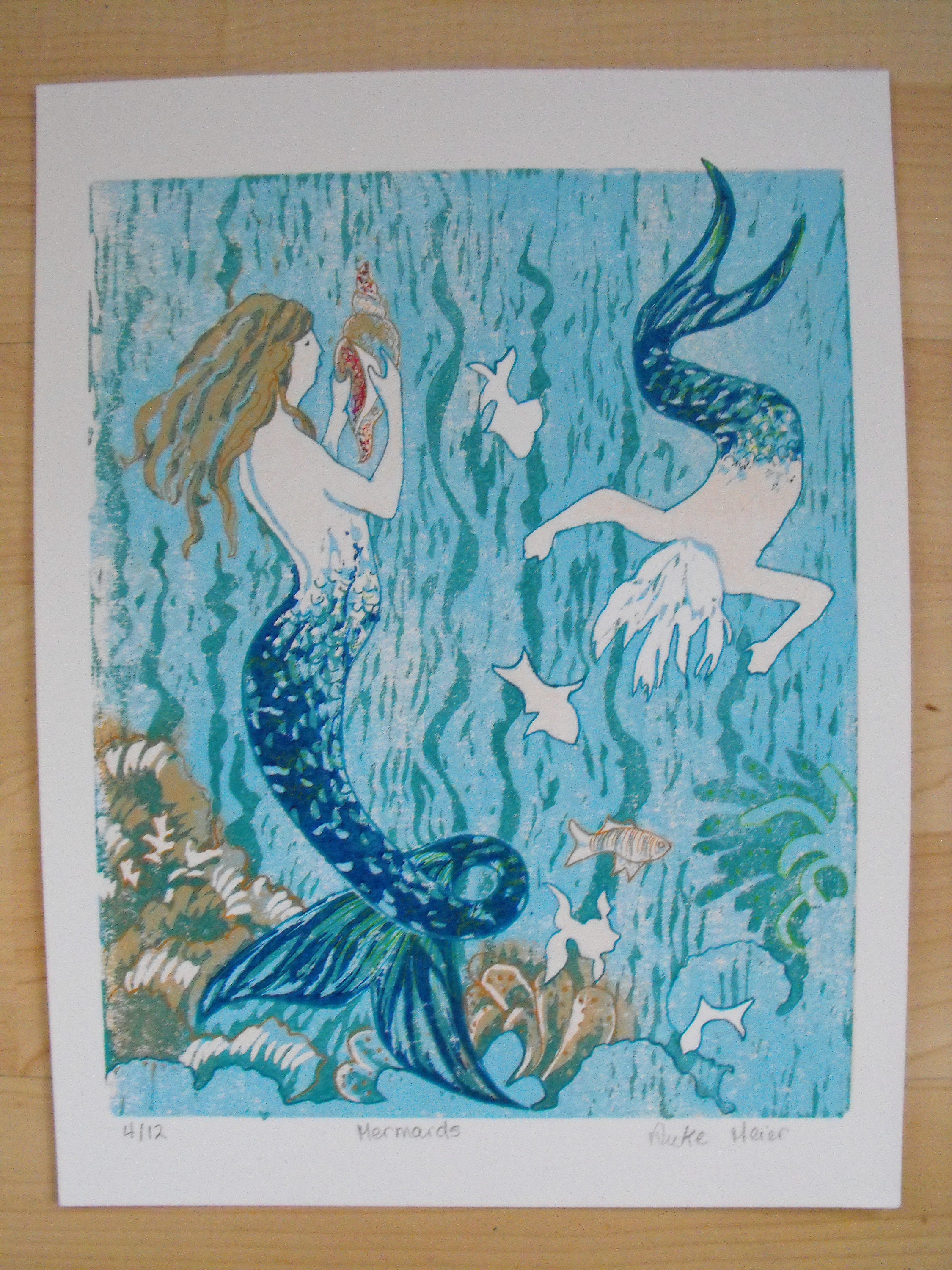 Original 5 Colour Linocut Block Print, Relief Print, Reduction ...