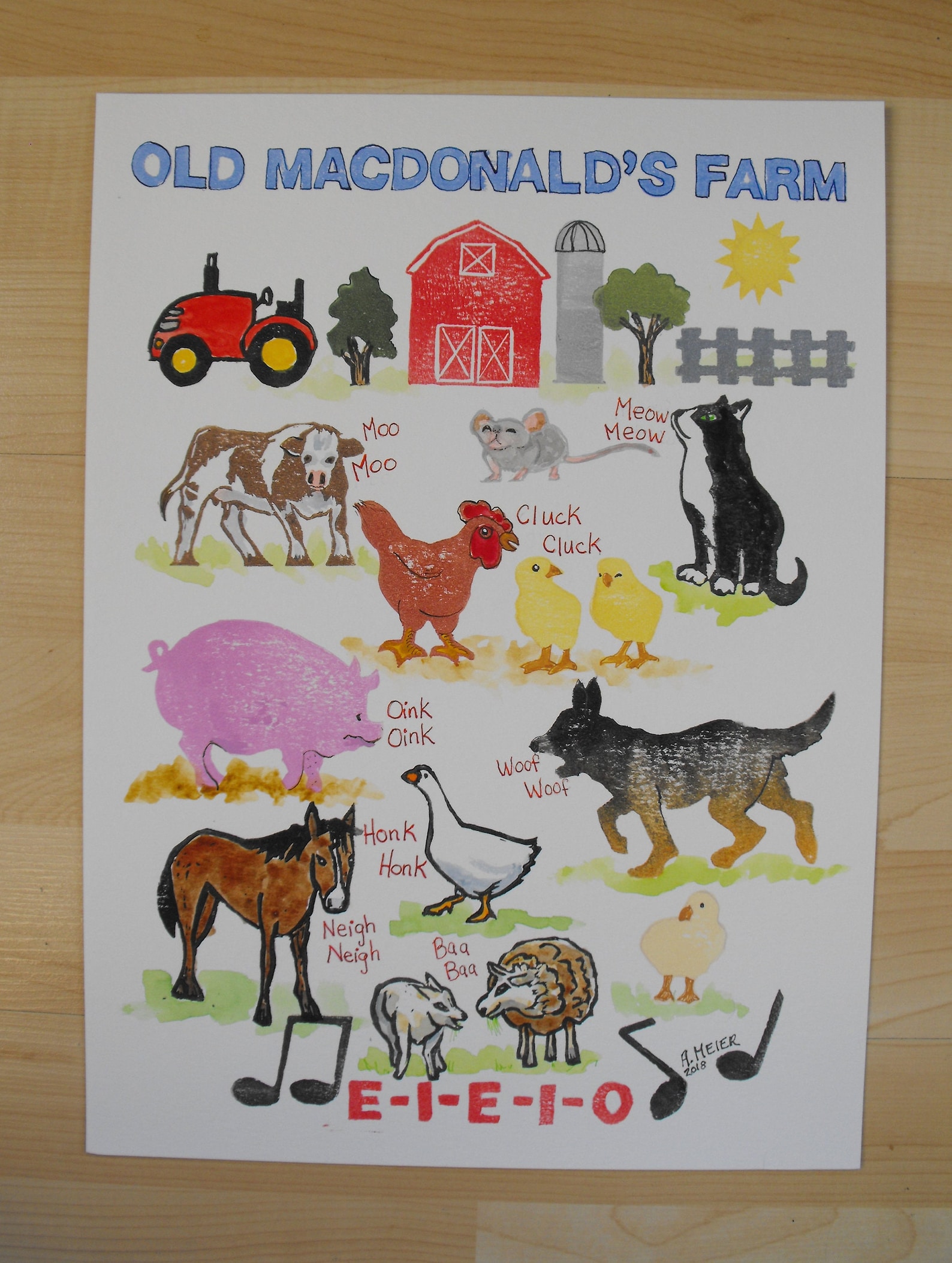 Old Macdonald Had a Farm Popular Kindergarten Song Original - Etsy