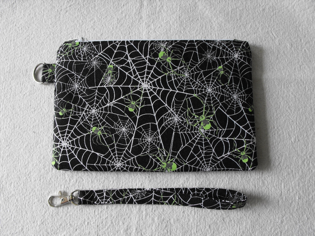 Spider Webs, Hand Sewn Cotton Zipper Pouch, Soft Pencil Case, School ...