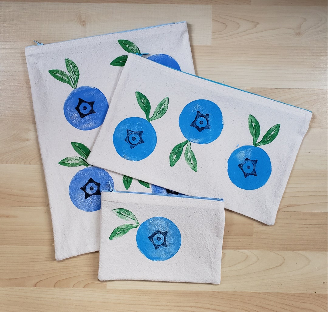 Giant Blueberry, Reusable Produce Bag, Unbleached Cotton, Washable Food ...