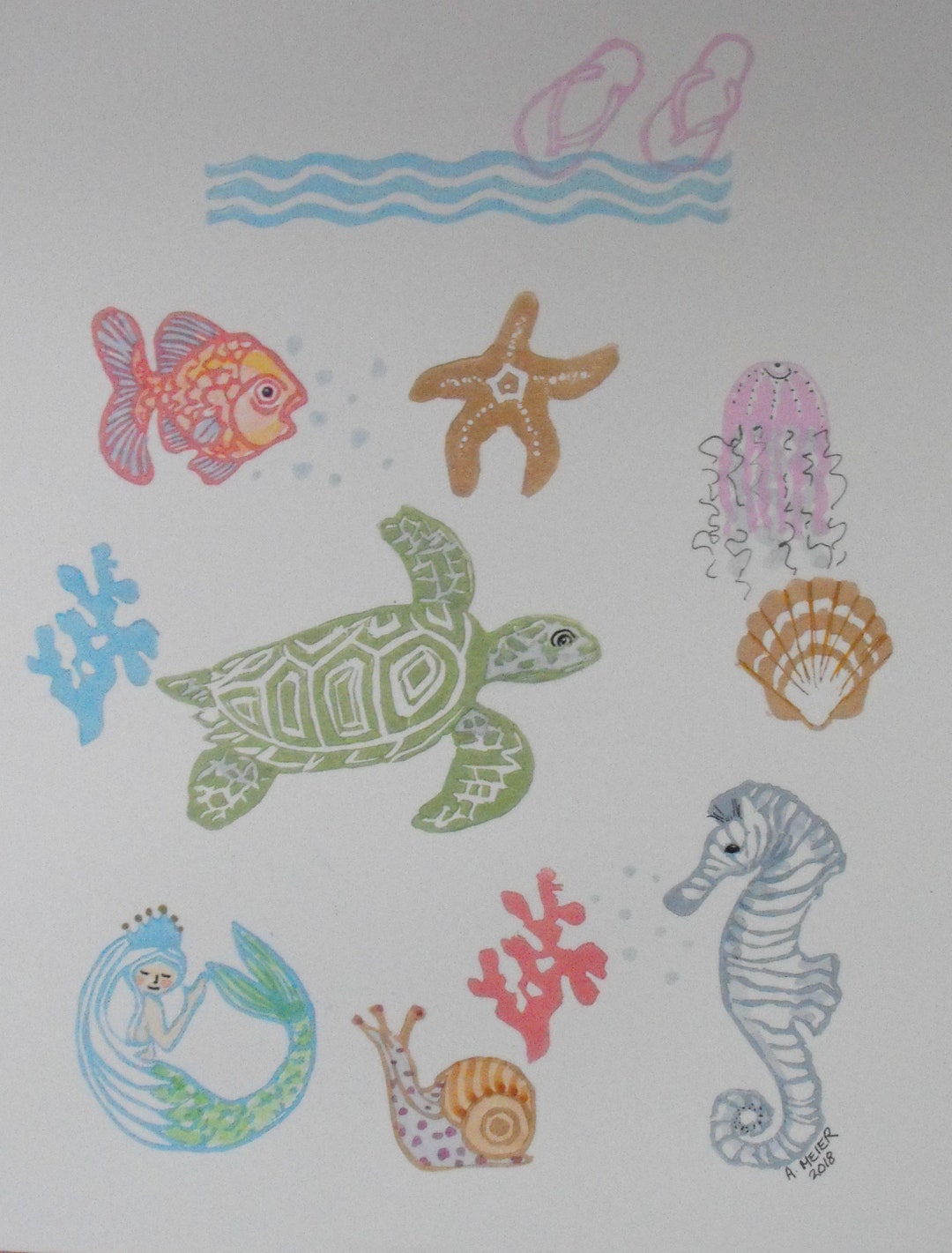 Under the Sea, Mermaid, Sea Turtle, Flip Flops, Starfish, Under Water ...