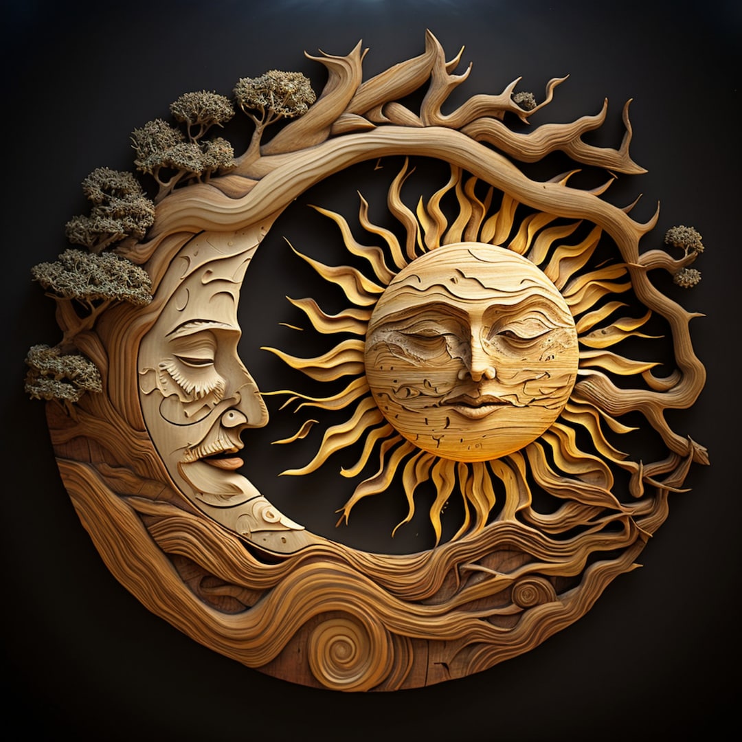 Sun and Moon - Balance of Day and Night - Digital File - Etsy