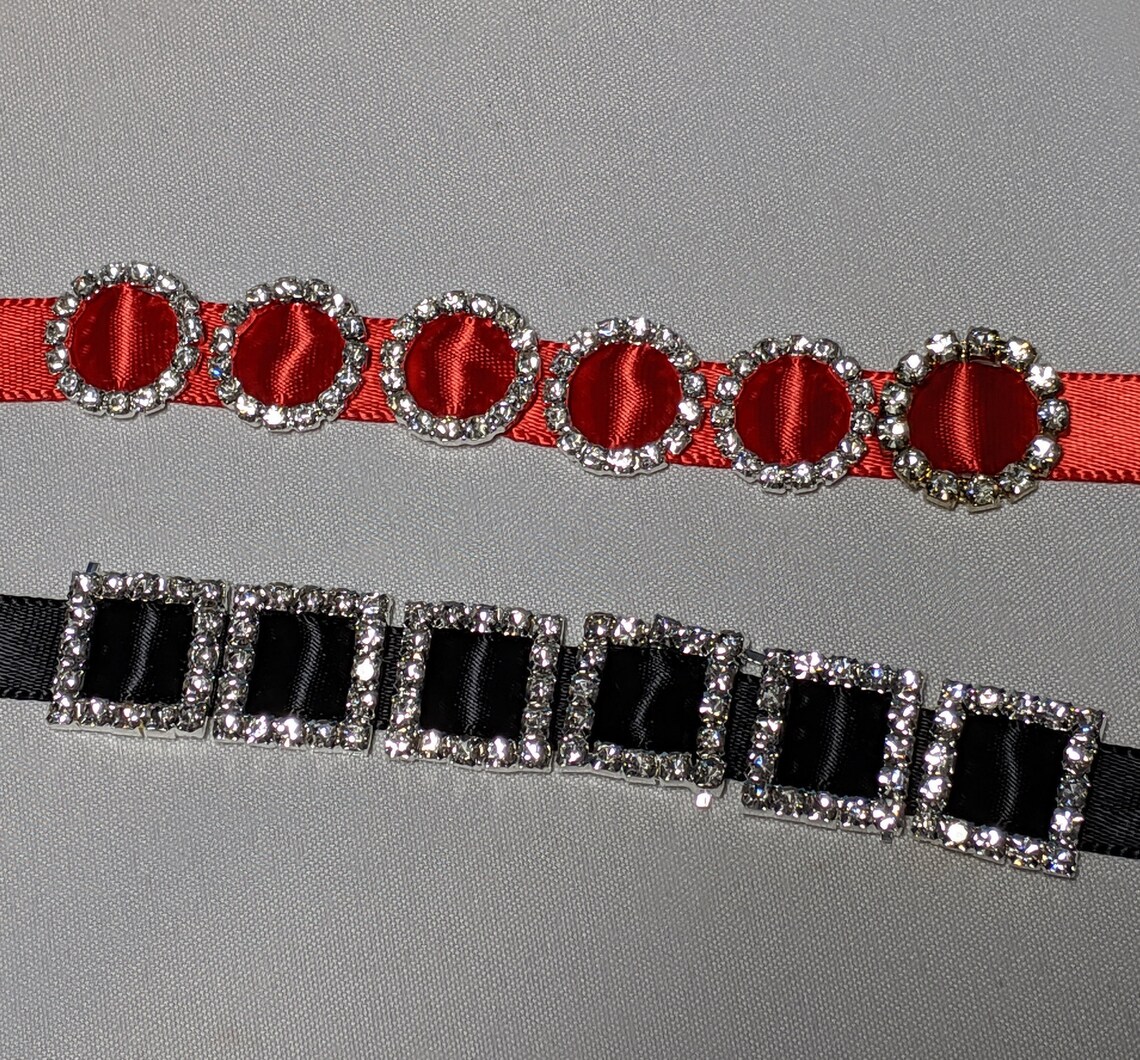 Set of 6 Rhinestone Buckle Ribbon Slider for wedding | Etsy