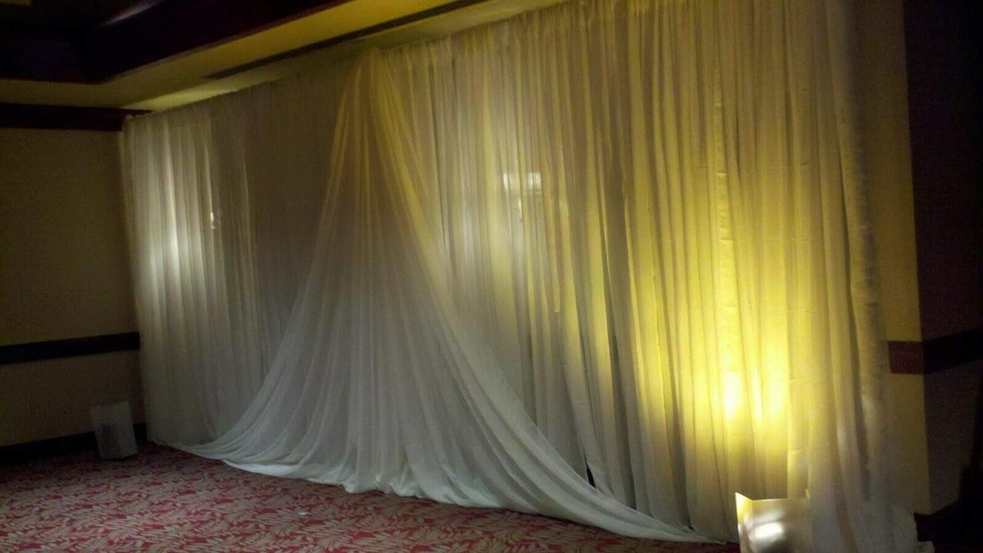 Ivory Wedding Backdrop Drape Semi Sheer Voile 8 to 12' Long X 114 Wide ...