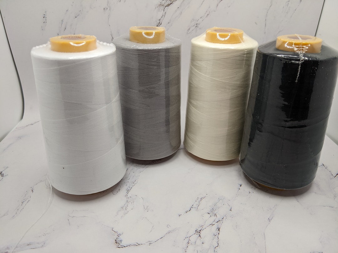 Sewing Threads White, Black, Silver and Ivory, 6000 Yards Cone All ...