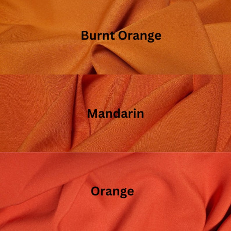 Orange Gabardine Tropical 60" to 62" Wide by the Yard in 3 Shades to ...