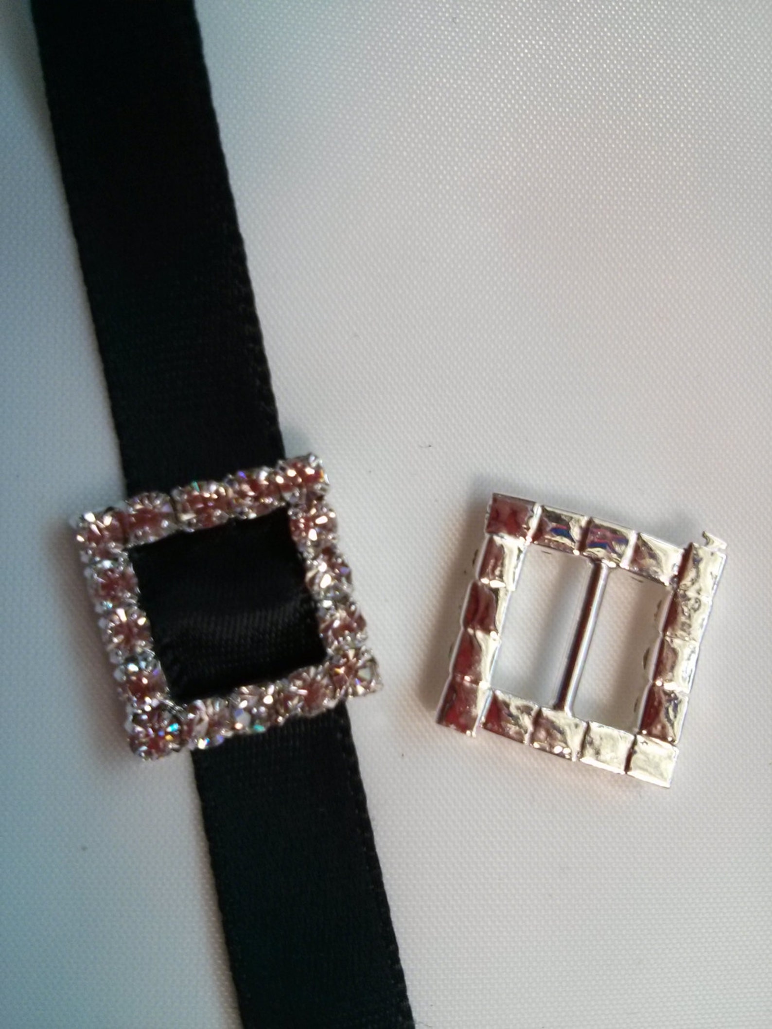Set of 6 Rhinestone Buckle Ribbon Slider for Wedding Decorations 15 Mm ...