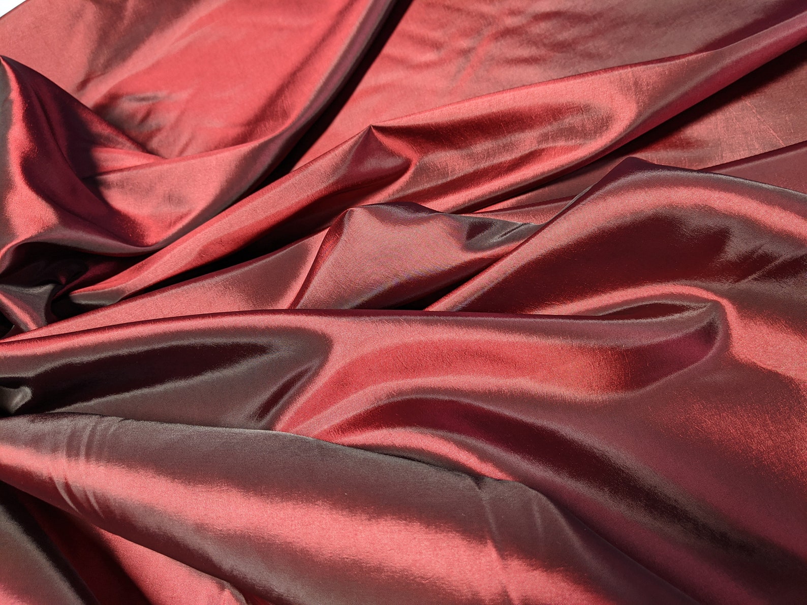 Burgundy taffeta by the yard 58-60 wide Free shipping in | Etsy
