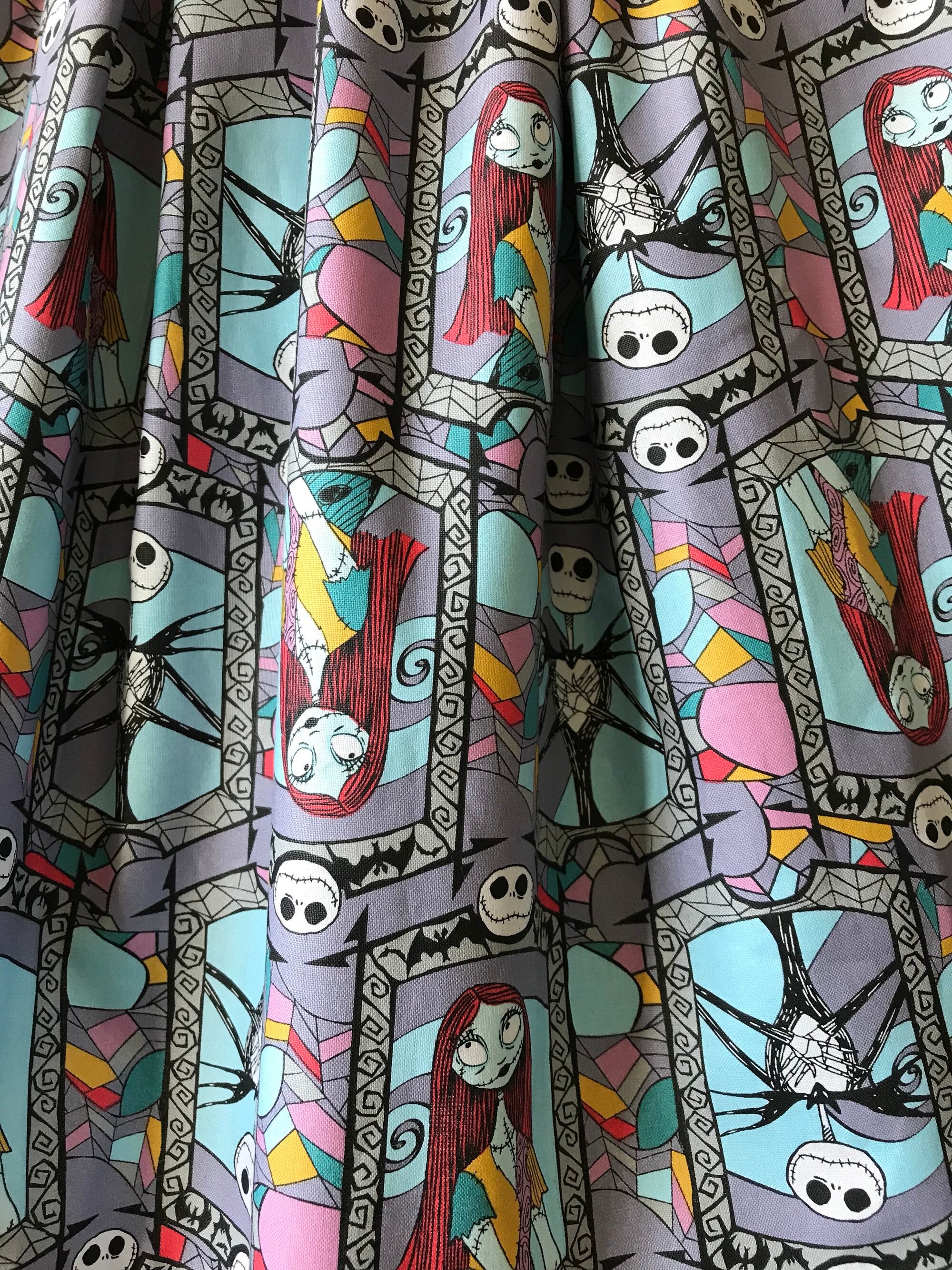 Jack and Sally Stained Glass Window Skater Style Skirts Skirt | Etsy