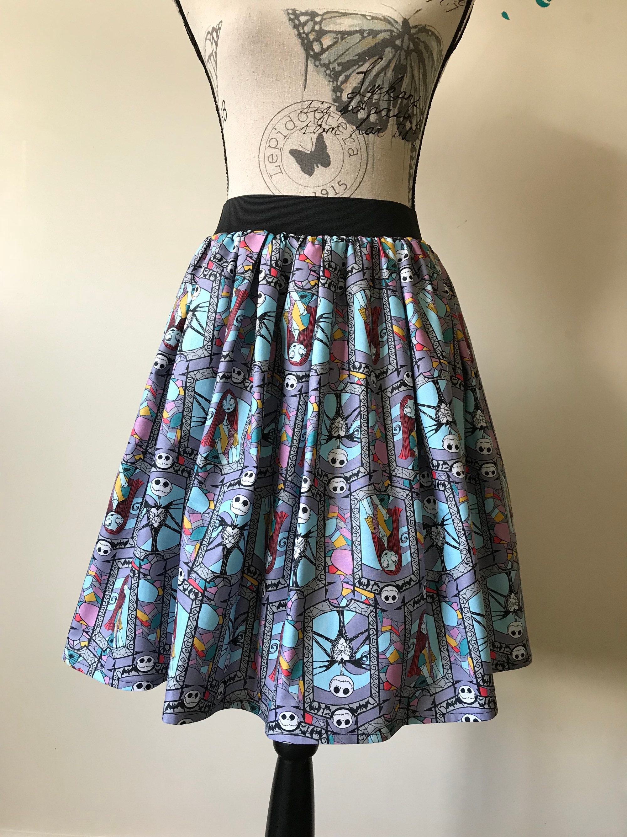 Jack and Sally Stained Glass Window Skater Style Skirts Skirt | Etsy