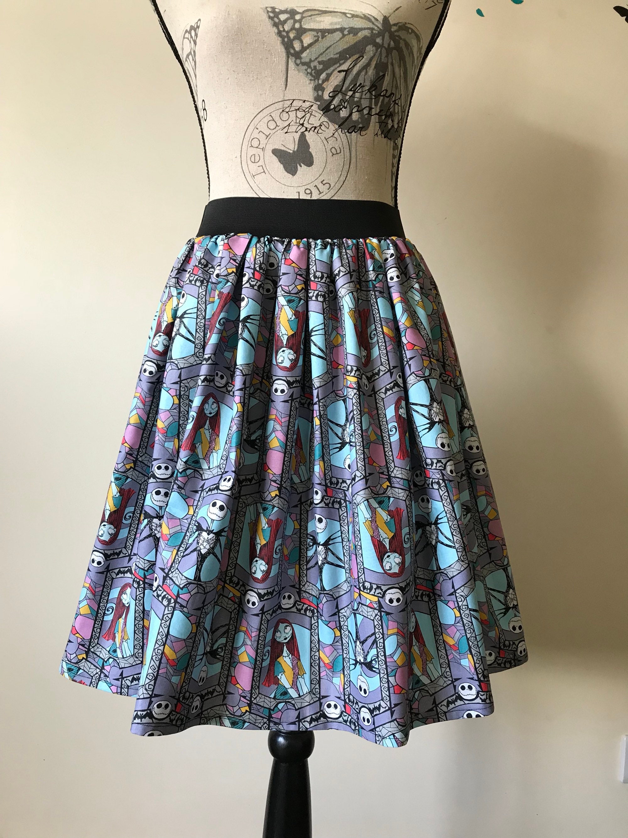 Jack and Sally Stained Glass Window Skater Style Skirts Skirt | Etsy