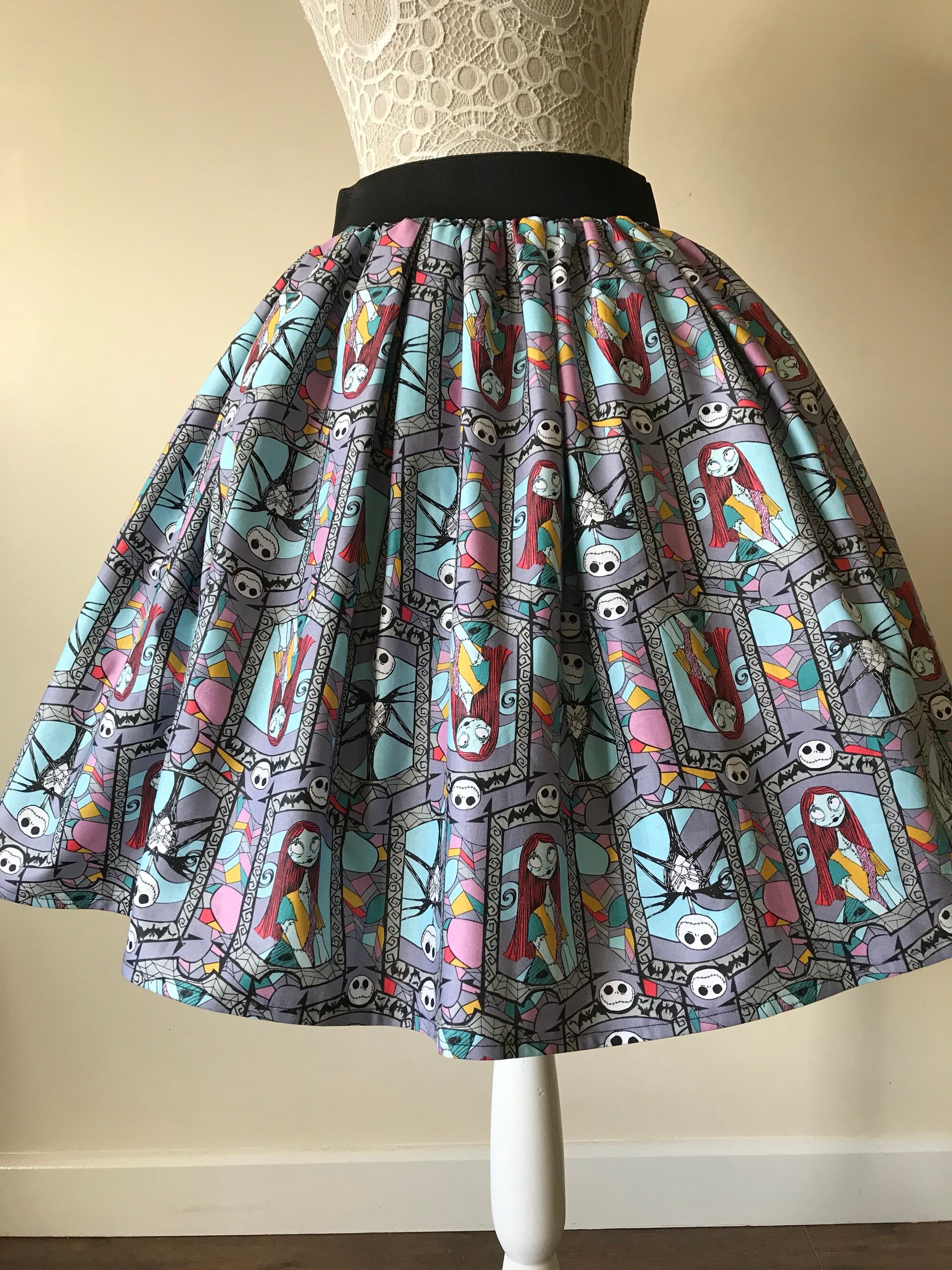 Jack and Sally Stained Glass Window Skater Style Skirts Skirt | Etsy