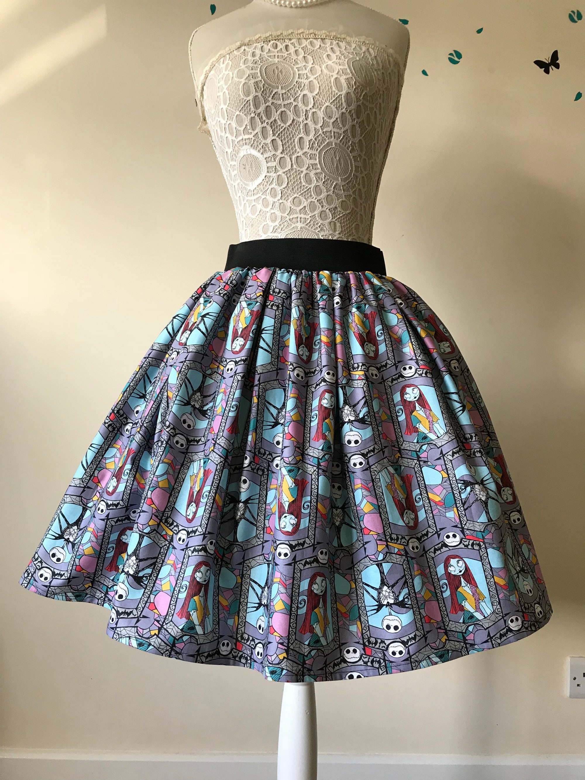 Jack and Sally Stained Glass Window Skater Style Skirts Skirt | Etsy