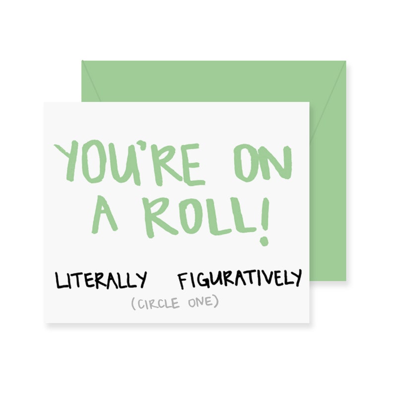 You're on A Roll Greeting Card Congrats Card - Etsy