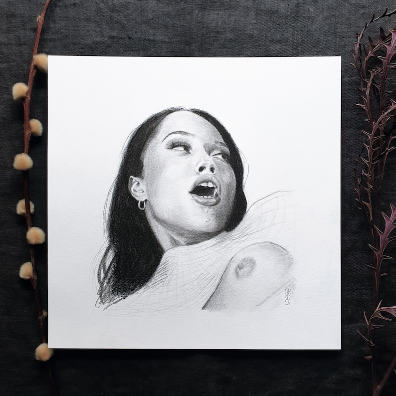 Original Drawing Sex Portrait Pornstar Alexis Tae Etsy