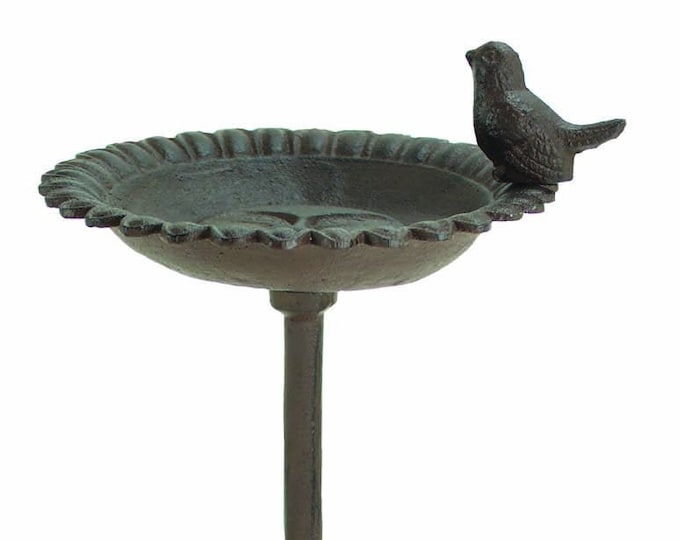 Rustic Bird Bath/ Feeder, Cast Iron Garden Decor,unique Decor, French ...