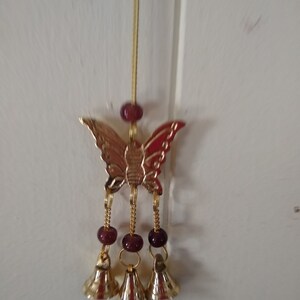 Shiny Butterfly Wind Chime in Brass With Beads and Bells - Etsy