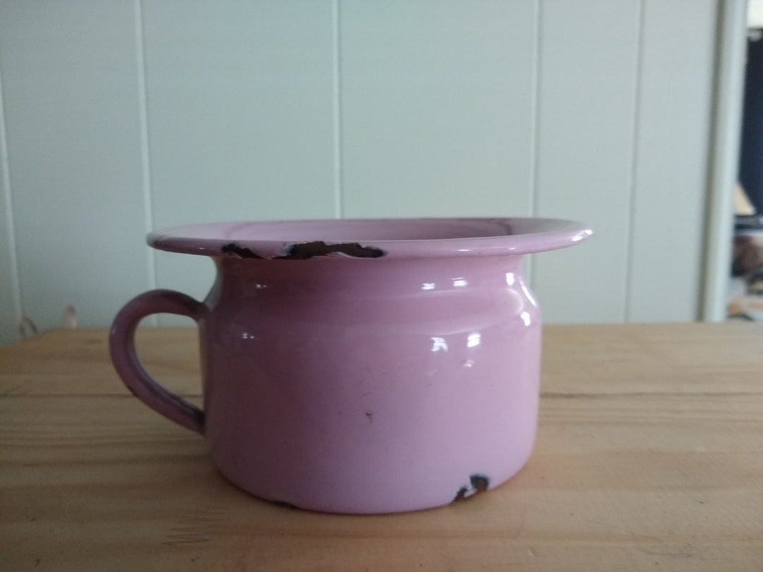 Vintage Pink Enamel Potty, Shabby Chic,boho,cottage,retro, Collectible ...