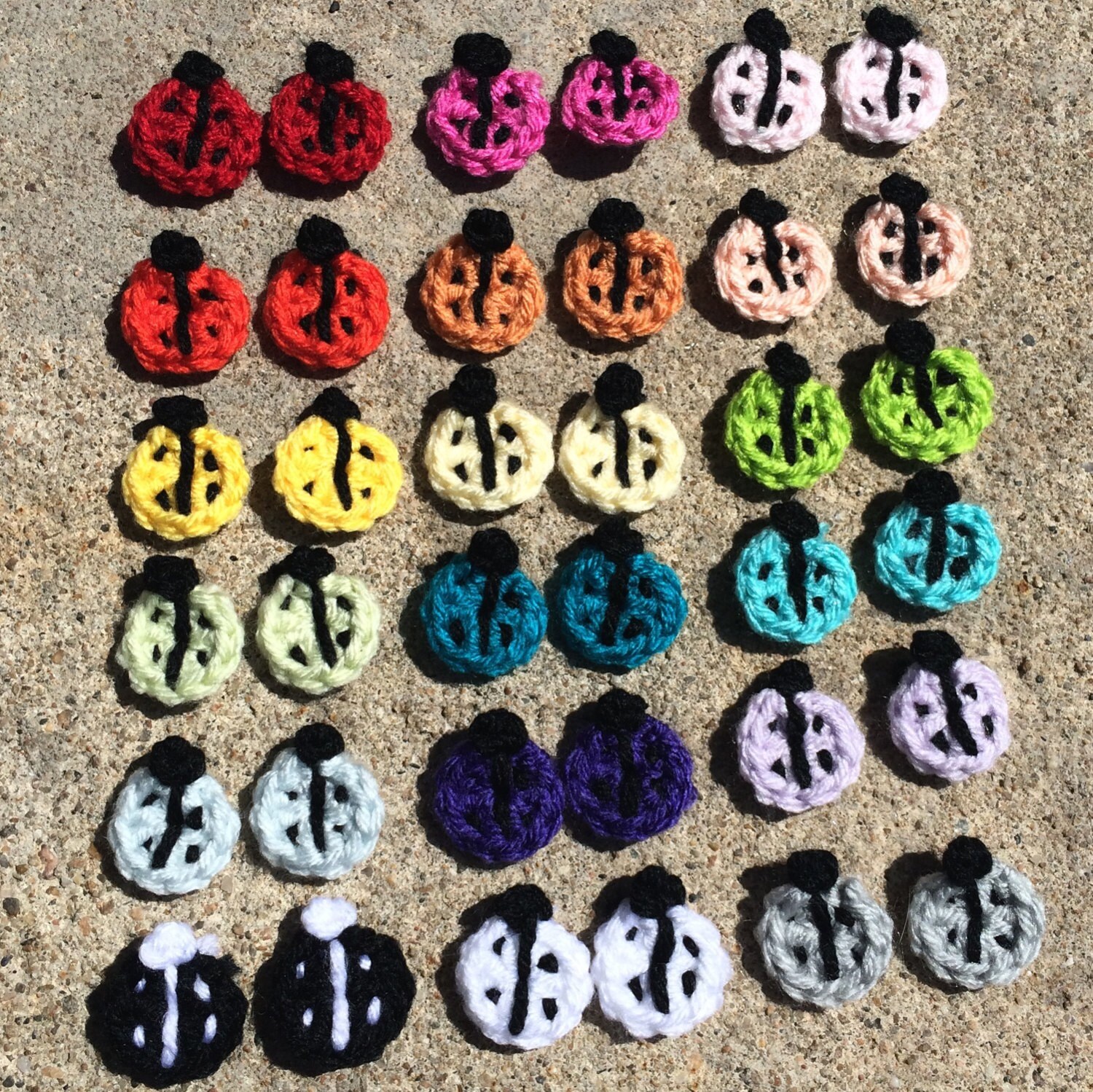 2 Pairs of Crochet Lady Bug Hair Clips Ladybug Barretts - Etsy