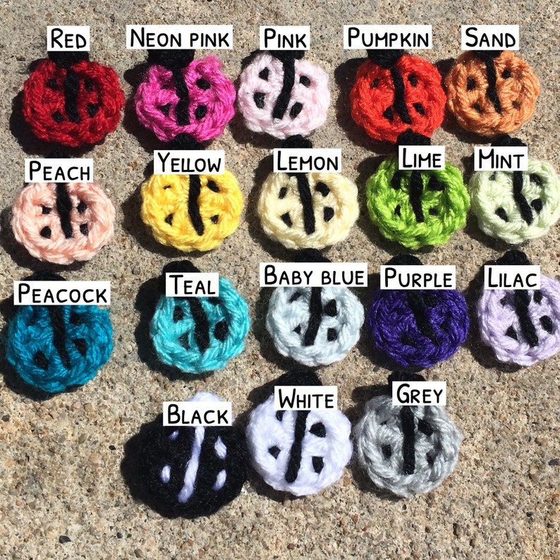 2 Pairs of Crochet Lady Bug Hair Clips Ladybug Barretts - Etsy