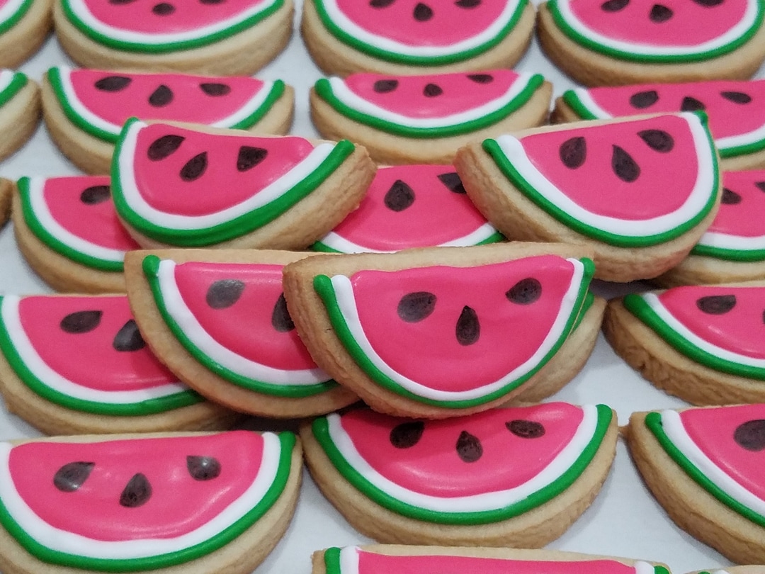 Mini Watermelon Slice Cookies 2 Dozen - Etsy