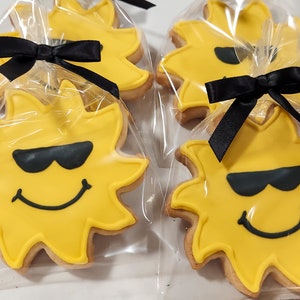 Smiley Sun Cookies (1 Dozen) - Etsy