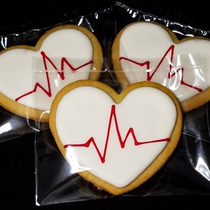 Heartbeat Heart Cookies (1 Dozen) - Etsy