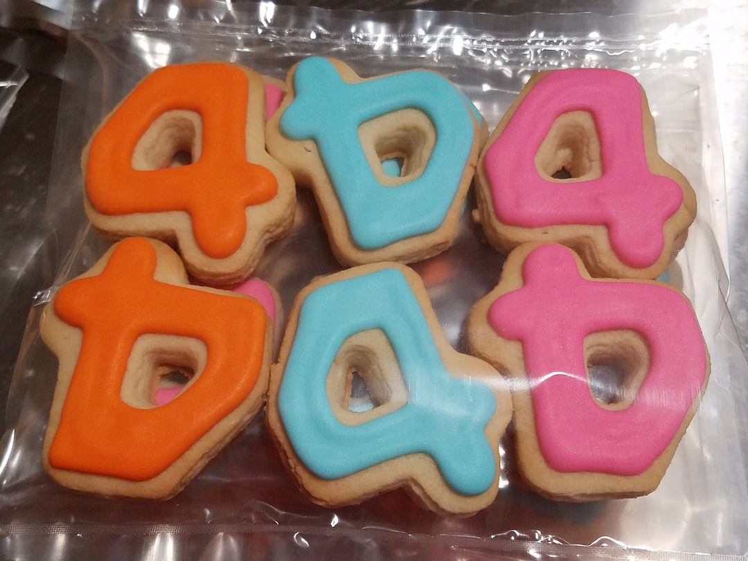 Mini Number / Letter Cookies - Solid (2 Dozen) - Etsy