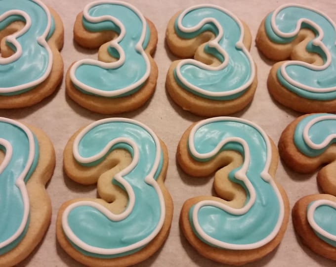 Personalized Number Sugar Cookies Birthday Cookies - Etsy