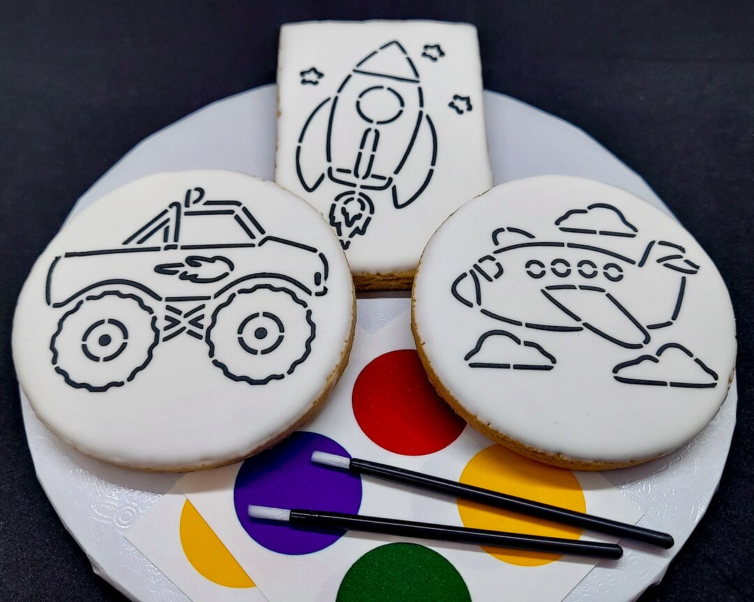 Paint-your-own Transportation Cookies (1 Dozen) - Etsy