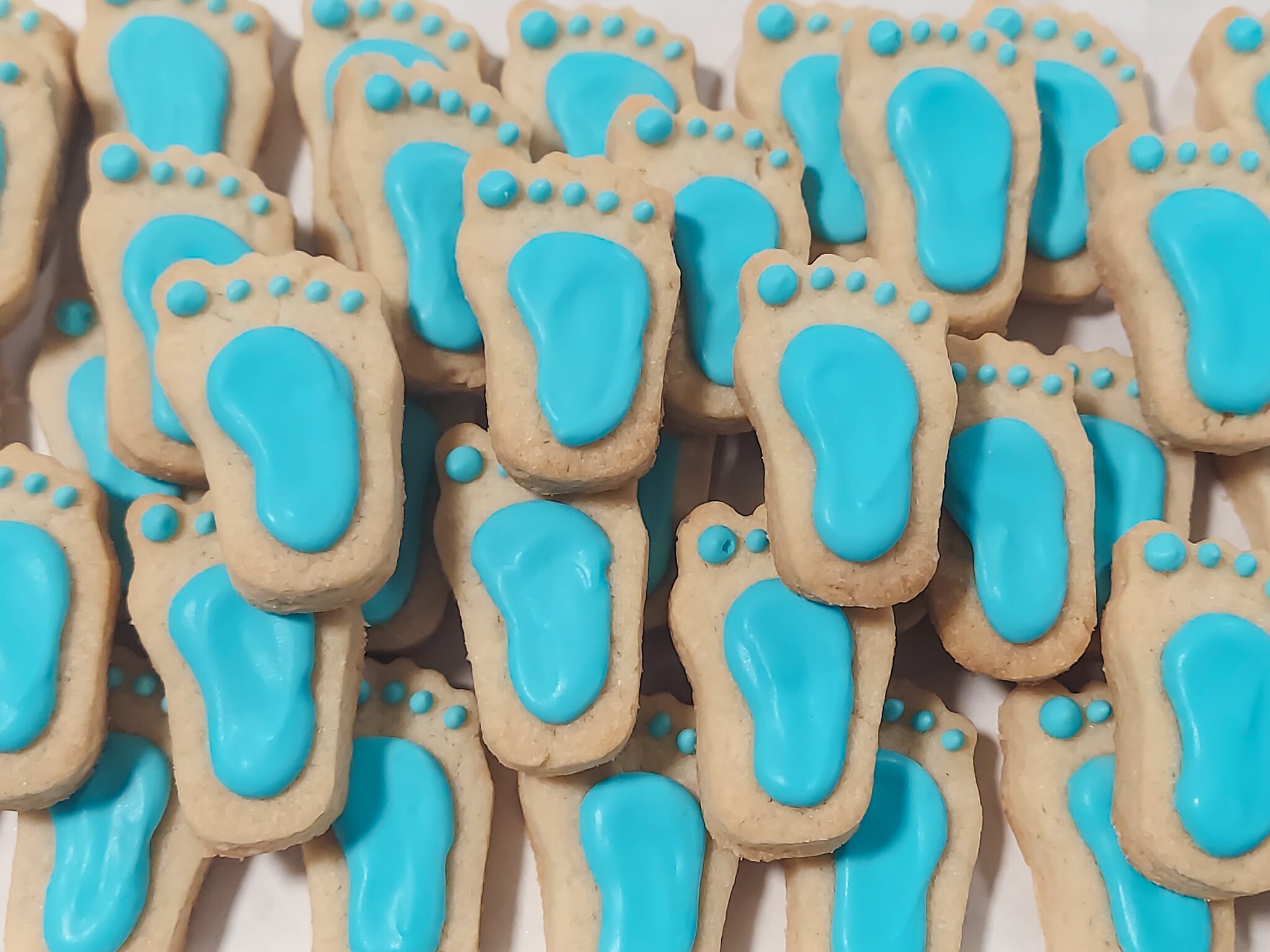 Mini Baby Footprint Cookies (4 Dozen) - Etsy
