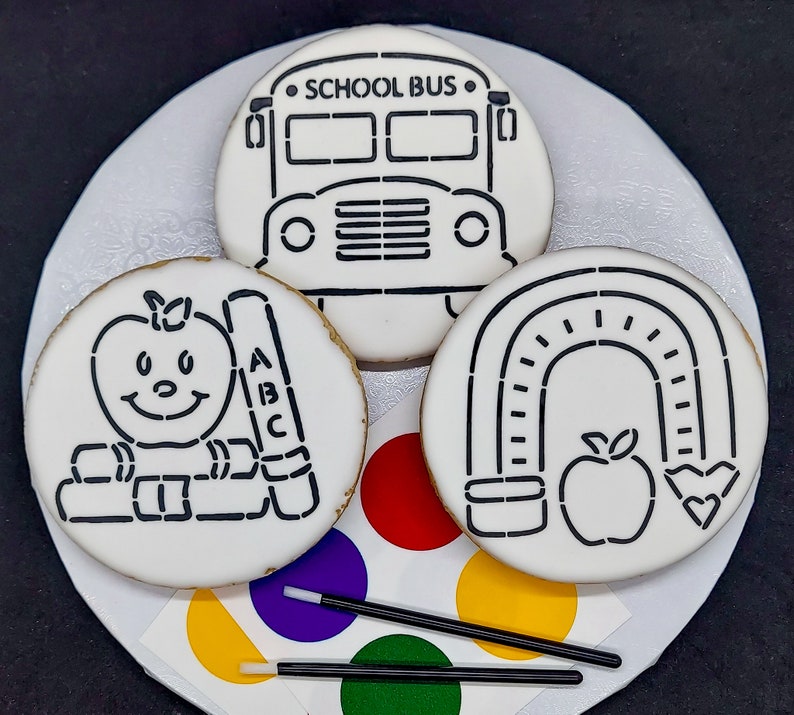 Paint-your-own School Themed Cookies (1 Dozen) - Etsy