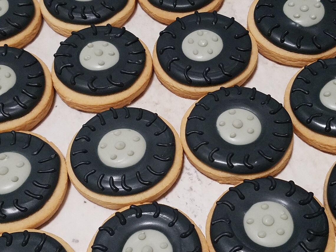 Mini Tire/wheel Cookies 2 Dozen - Etsy