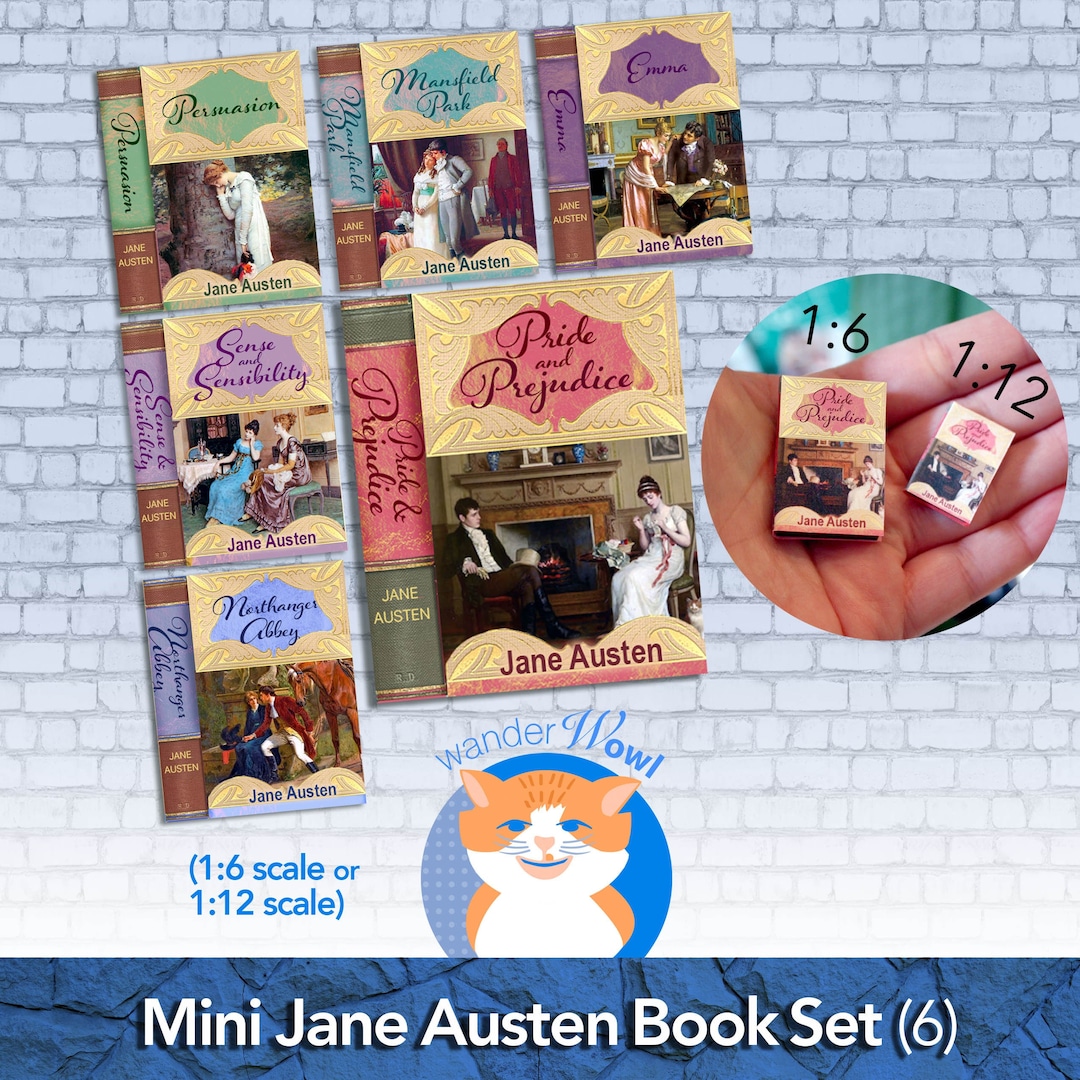 Miniature Jane Austen Books, Set of 6 Literary Books, 1:6,1/12 ...