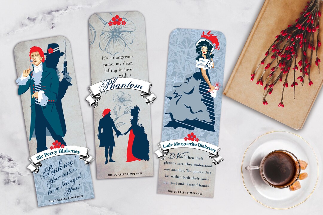 Scarlet Pimpernel Bookmark Set of 3 Instant Download - Etsy