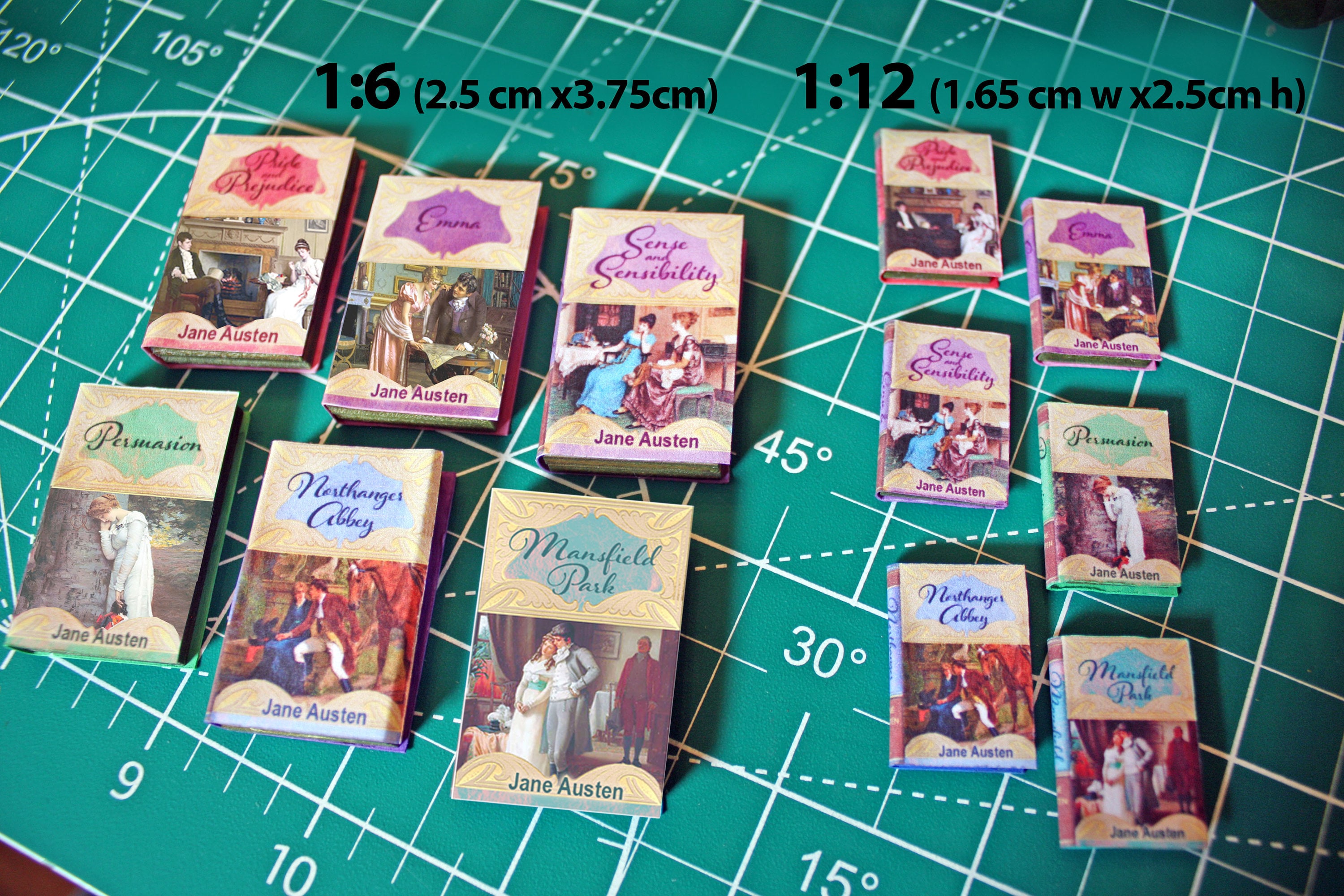 Miniature Jane Austen Books, Set of 6 Literary Books, 1:6,1/12 ...