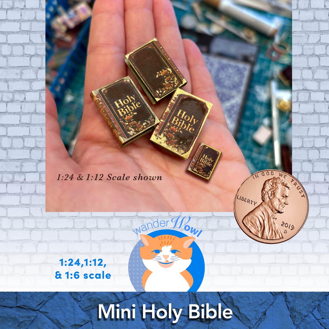 Mini Holy Bible, 1-6,1-12,1-24 Dollhouse Books, Mini Books - Etsy