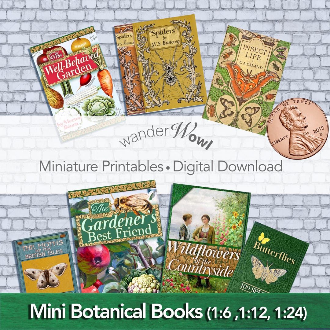 Miniature Botanical Book Covers, Printables, Instant Download ...