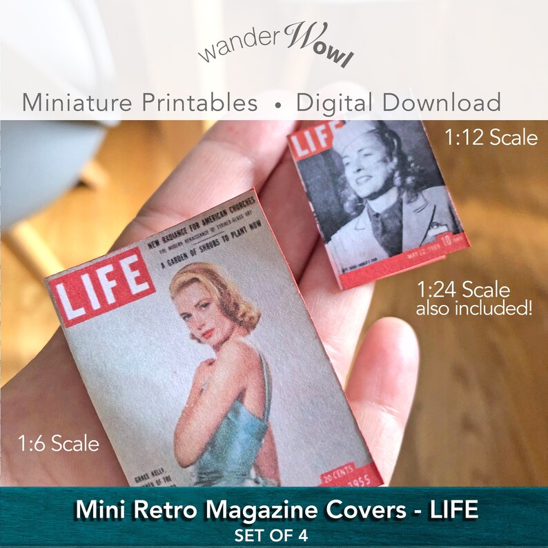 Mini Retro Magazine Covers, 4 Mini Mag Printables, Instant Download ...