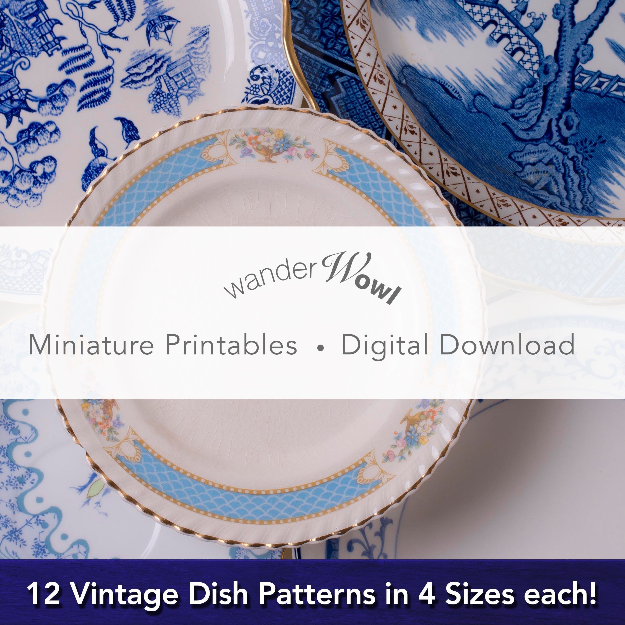 Miniature Dish Patterns Instant Download Dollhouse Plates - Etsy
